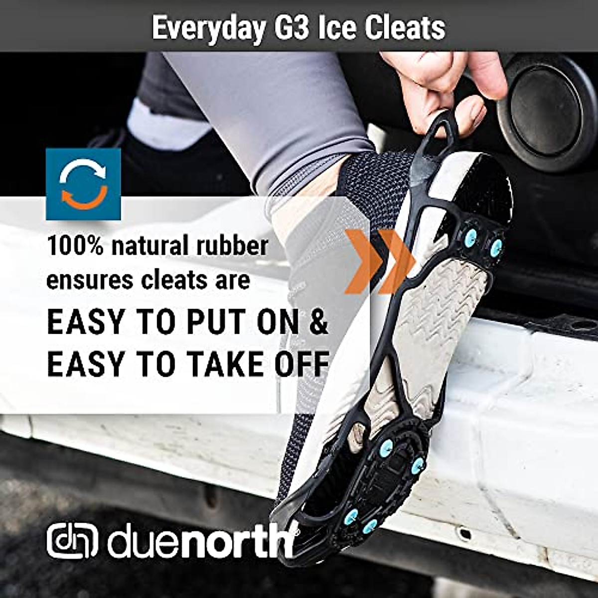 Due North Everyday G3 Ice Cleat for Walking and Running on Snow and Ice, L/XL, (1 Pair)