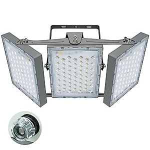 STASUN LED Flood Lights Outdoor, 300W 27000LM Dusk to Dawn Security Light with Photocell, IP66 Waterproof, 5000K, 3 Heads Adjustable Wide Outside Lighting for Area Parking Lot, Yard, Street, Stadium