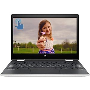 HP Pavilion x360 2-in-1 11.6" HD Touch-Screen Laptop, Intel Pentium N5000, 4GB DDR4 RAM, 128GB Solid State Drive, WiFi, Bluetooth, Webcam, HDMI, Windows 11, Ash Silver
