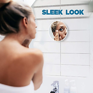 10X Magnifying Mirror & Slant Tweezers Set Makeup Application & Eyebrow Removal Essentials | Round Mirror With 3 Suction Cups & Stainless Steel Slant Tip Tweezer Use for Makeup Application 6 Inch