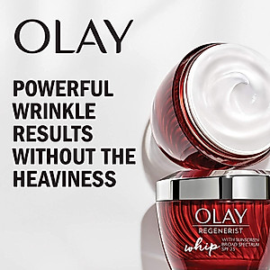 Olay Regenerist Whip Face Moisturizer SPF 25, 1.7 oz + Whip Face Moisturizer Travel/Trial Size Bundle