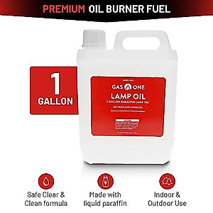 GasOne Liquid Paraffin Lamp Oil – 1 Gallon (128oz) Clear Oil Lamp – Multifunctional Lamp Oil Smokeless Odorless Indoor Ideal for Lamps, Lanterns, Tiki Torch – Safe Packaging