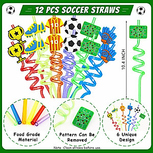 Joyvorite 158 PCS Soccer Party Favors Set with Soccer Goodie Bags Soccer Slap Bracelets Soccer Straws Puzzle Tattoo Stickers Erasers Keychains Whistle Soccer Party Supplies Soccer Party Decorations