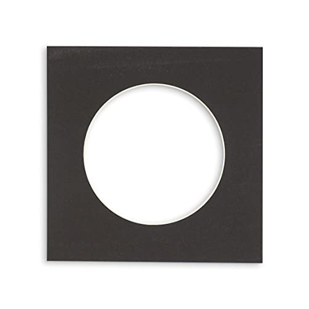 19x19 Mat Bevel Cut for 15x15 Photos - Precut Black Circle Shaped Photo Mat Board Opening - Acid Free Matte to Protect Your Pictures - Bevel Cut for Family Photos, Pack of 1 Matboard Show Kit With