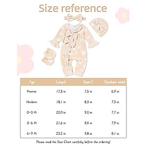 Okgirl Newborn Girl Clothes Baby Girl Outfit Floral Romper Cream Jumpsuit Bow Ties Baby Girl Outfit