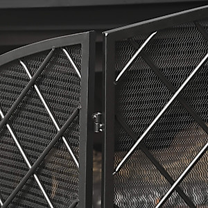 Christopher Knight Home Amiyah 3 Panelled Iron Fireplace Screen, Black