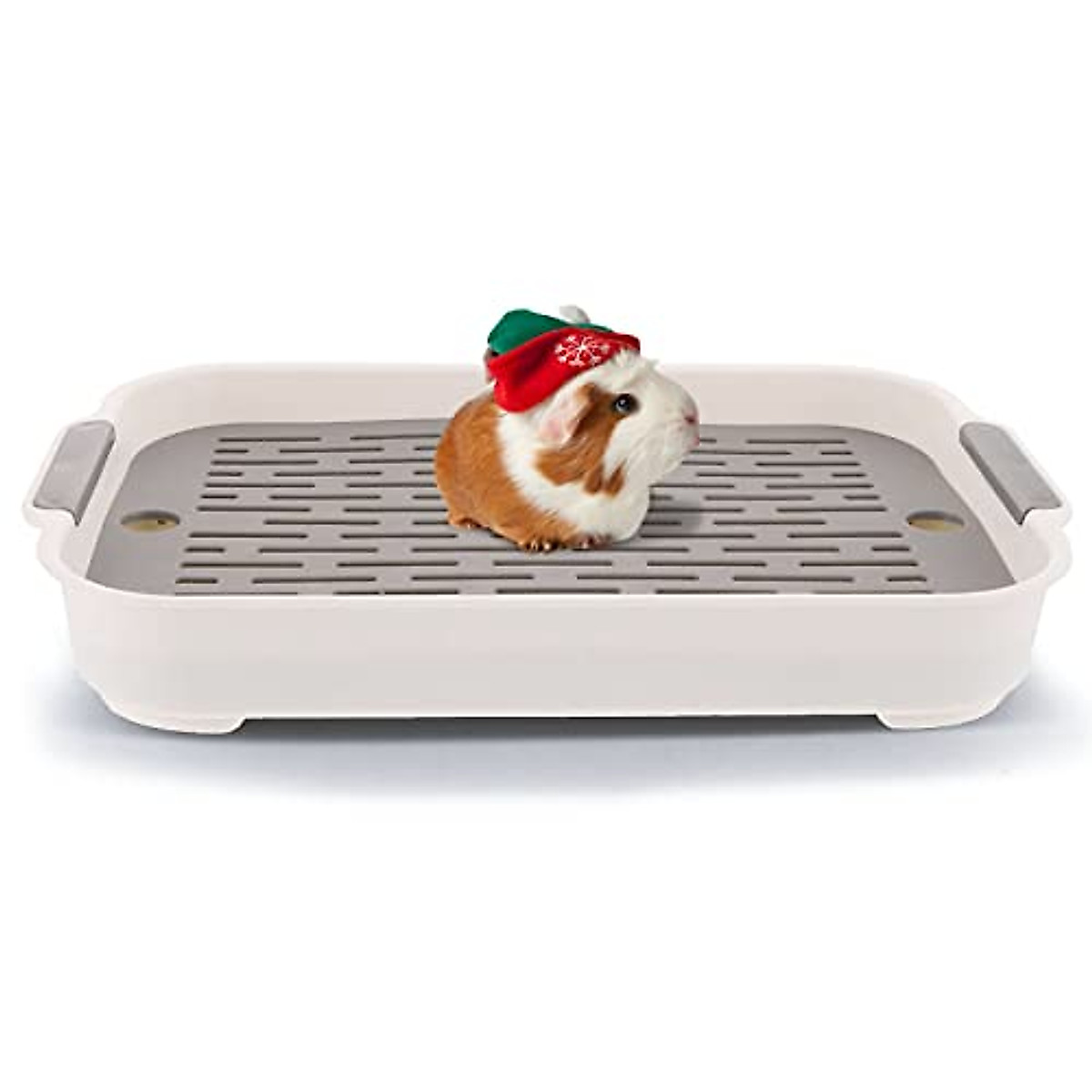 kathson Rabbit Litter Box Guinea Pig Training Litter Box Pet Toilet Potty Tray Small Animals Small Corner Litter Pan for Bunny Hamster Ferret Chinchilla Hedgehog（Writer）
