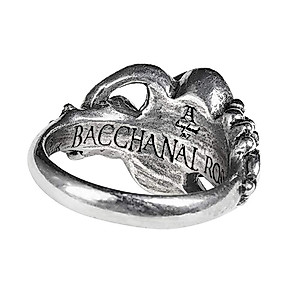 Alchemy Gothic Romantic Dark Desire Clear Crystal Bacchanal Rose Ring - Size N/7
