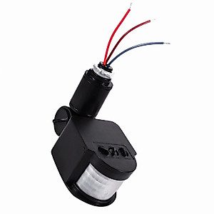 Outdoor 90~250V 180 Degree Infrared PIR Motion Sensor Detector Wall Light Switch Black