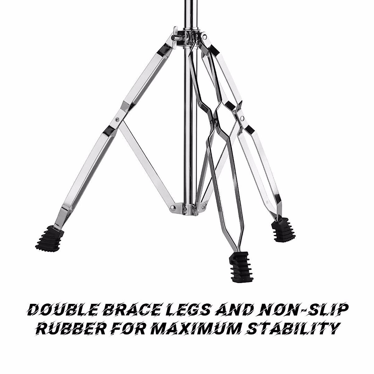 LOLUNUT Cymbal Stand,Boom/Straight Combo,Heavy Duty Double Braced Legs with Large Rubber Feet,Adjust Height (30-58 in) with 2 pair drumsticks