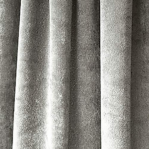 Lush Decor, Silver Velvet Dream Solid Color Luxury Shimmery Window Curtain Panel Set (Pair), 84” x 40