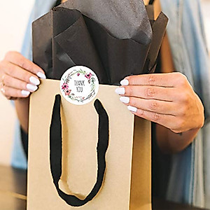 Berst 1inch Thank You Stickers/Adhensive Kraft Paper/Envelope,Packages,Gift,Letter,Bottle,Present for Sealing or Decoration/Father's Day/Mother's Day(500pcs/Roll) (Thank You-6)