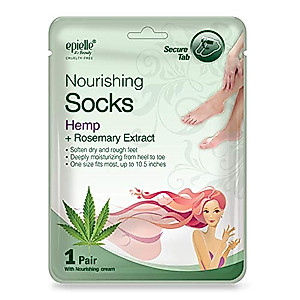 Epielle Relaxing and Nourishing Lavender and Hemp Socks and Gloves | Moisturizing and Relaxing Cream & Lotion | 12 Pack | Gift set for women, Spa Gift for women