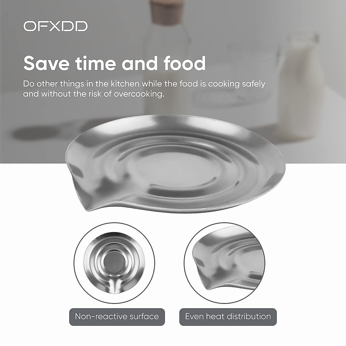 Pot Minder - Boil Over Preventer Disc - Stainless Steel Pot Watcher Disc for Stopper to Safeguard Your Cooking with Boil Control Technology, for Milk, Pack of 3, OFXDD
