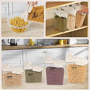 hoforife 2 Pcs Airtight Cereal Containers Storage Set for Kitchen, Large Plastic Rice Dry Food Dispenser Non-Bpa (85oz)