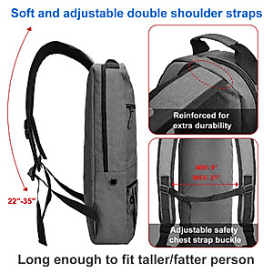 iGuerburn Oxygen Tank Backpack Size D, Portable Oxygen Backpack for D/M15 JD/M22 Cylinder Bag O2 Tank Carrier Holder for Travel (Grey)