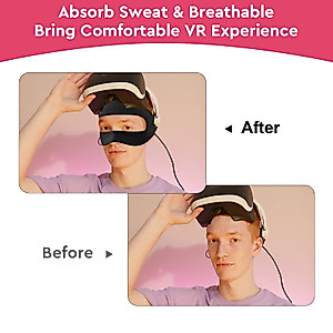 VR Sweat Band, VR Eye Mask Cover for Oculus Quest 2 Breathable Sweat Guard Face Mask for Use VR Workouts with Virtual Reality Headsets Adjustable Washable Breathable Stretchy Moisture Wicking (3PCS)