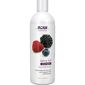 NOW Foods Solutions, Berry Full™, Volume Boost Shampoo for Fine Hair with Biotin, pH Balanced, 16-Ounce