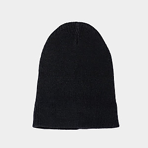 The Hat Depot - 100% Cotton Soft Cuffed Skull Plain Daily Beanie (Black)