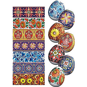 7 Geometrical and Floral Ornaments Ukrainian Easter Egg Decorating Wraps
