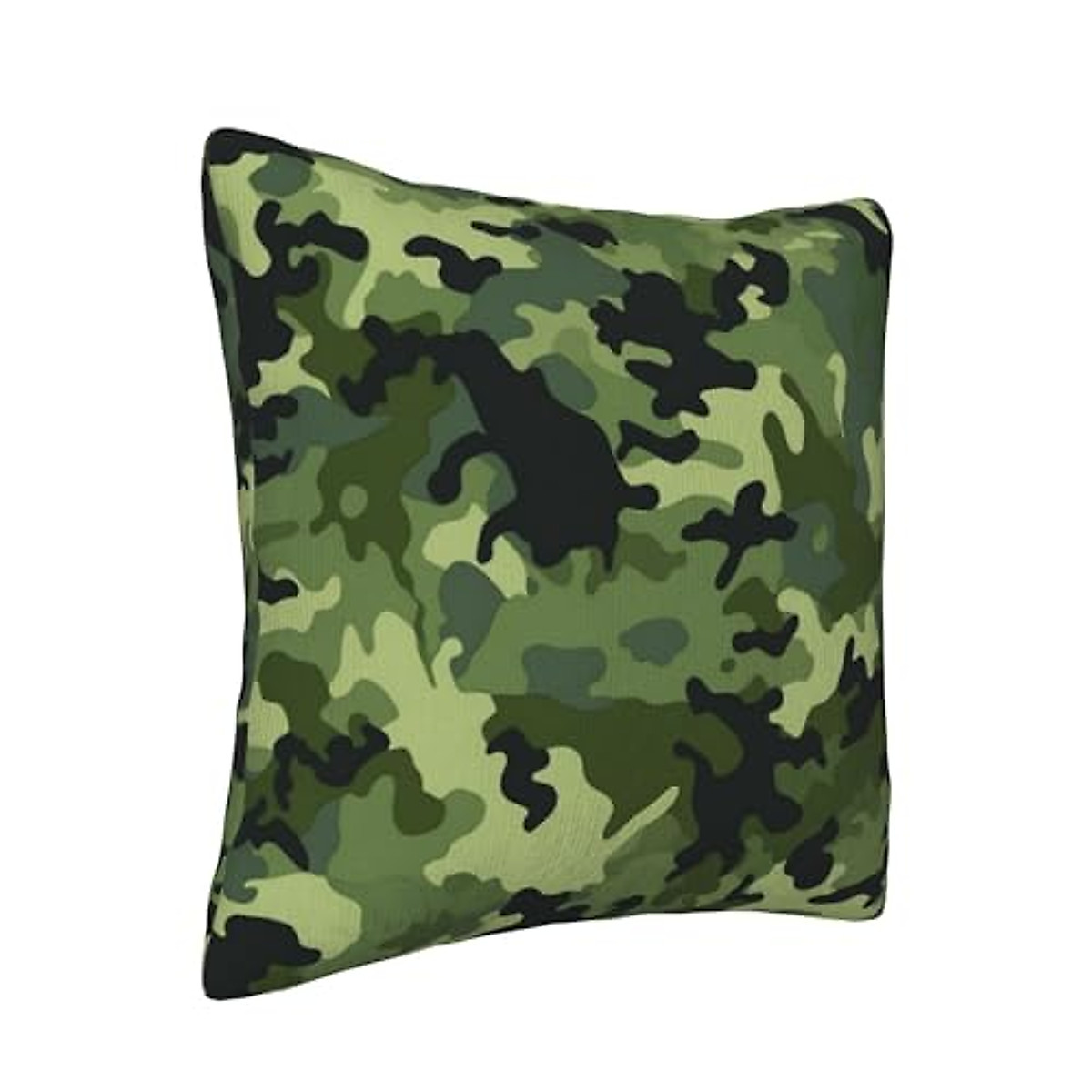 AdaNti Camo Green Print Corduroy Throw Pillow Covers Soft Square Throw Pillow Case Home Decorations for Bed Sofa Living Room 16"x16"
