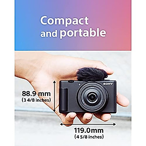 Sony ZV-1F Vlog Camera with 4K Video & 20.1MP for Content Creators and Vloggers Black ZV-1F/B Bundle with Deco Gear Case + Extra Battery + Filter Kit + Photo Video Software & Photography Accessories