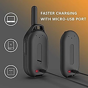 Radioddity FS-T2 Kids Walkie Talkies for Adults Family Long Range Rechargeable FRS Two Way Radio, 22 Channels with VOX, NOAA, USB Charging, Perfect for Birthday Gift, 2 Pack