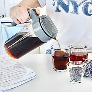 Ucraft Kitchen Cold Brew Coffee Maker – 1.5 Quart – Serve and Store Pitcher for Iced Coffee – Shatterproof – Leak Proof – Fits Most Refrigerator Doors