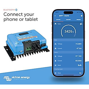 Victron Energy SmartSolar MPPT MC4 150V 60 amp 12/24/36/48-Volt Solar Charge Controller (Bluetooth)