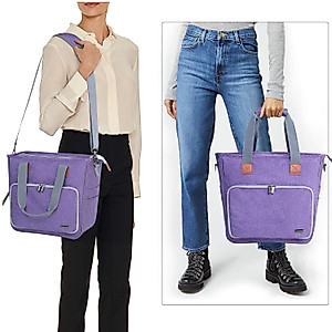LUXJA Knitting Bag with Shoulder Straps, Yarn Bag for Carrying Projects, Knitting Needles, Crochet Hooks and Other Accessories, Purple