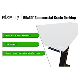 Rise UP Dual Motor Electric Adjustable Height Standing Desk Ergonomic sit Stand up Home Office Desk Modern Standup Computer Workstation (Gray Frame | 26.1-51.6" Height Range | White 60x30 Desktop)