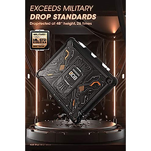 Mumba Ops Case for New iPad 9th/8th/7th Generation 2021/2020/2019, [Built-in Screen Protector] [Kickstand] [Pencil Holder], Full-Body and Drop-Proof Cover for iPad 10.2 inch, Cyberpunk Style