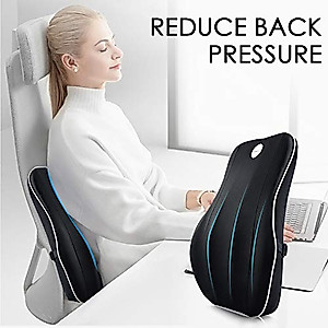 Villsure Lumbar Support Pillow, Memory Foam Back Cushion for Lower Back Pain Relief with Adjustable Elastic Belt, Ergonomic Lumbar Pillow with Breathable Cover for Office Chair/Car Seat/Wheelchair