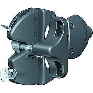 National Hardware V6201 LTCH BLK N346-201 4-9/16" LokkLatch Automatic Keyed Gate Lock Latch in Black