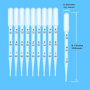 UNCOJOY 200pcs 3ml Disposable Pipette Plastic Transfer Pipette Dropper Used for DIY and Scientific Experiment Essential Oil Blending Disposable Plastic Pipette (200pcs)
