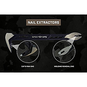 Spec Ops Tools 10" Nail Puller Cats Paw Pry Bar, High-Carbon Steel, 3% Donated to Veterans,