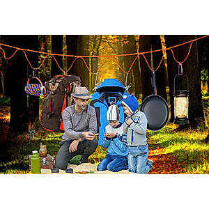 Campsite Storage Strap with 28 Buckle Pins, Van Life Essentials Camping Organizer Clothesline Outdoor Accessories Gear Equipment Garden Supplies Tent Kitchen for Hanging