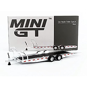Truescale Miniatures Car Hauler Trailer Type A Silver 1/64 Diecast Model by True Scale Miniatures MGTAC15