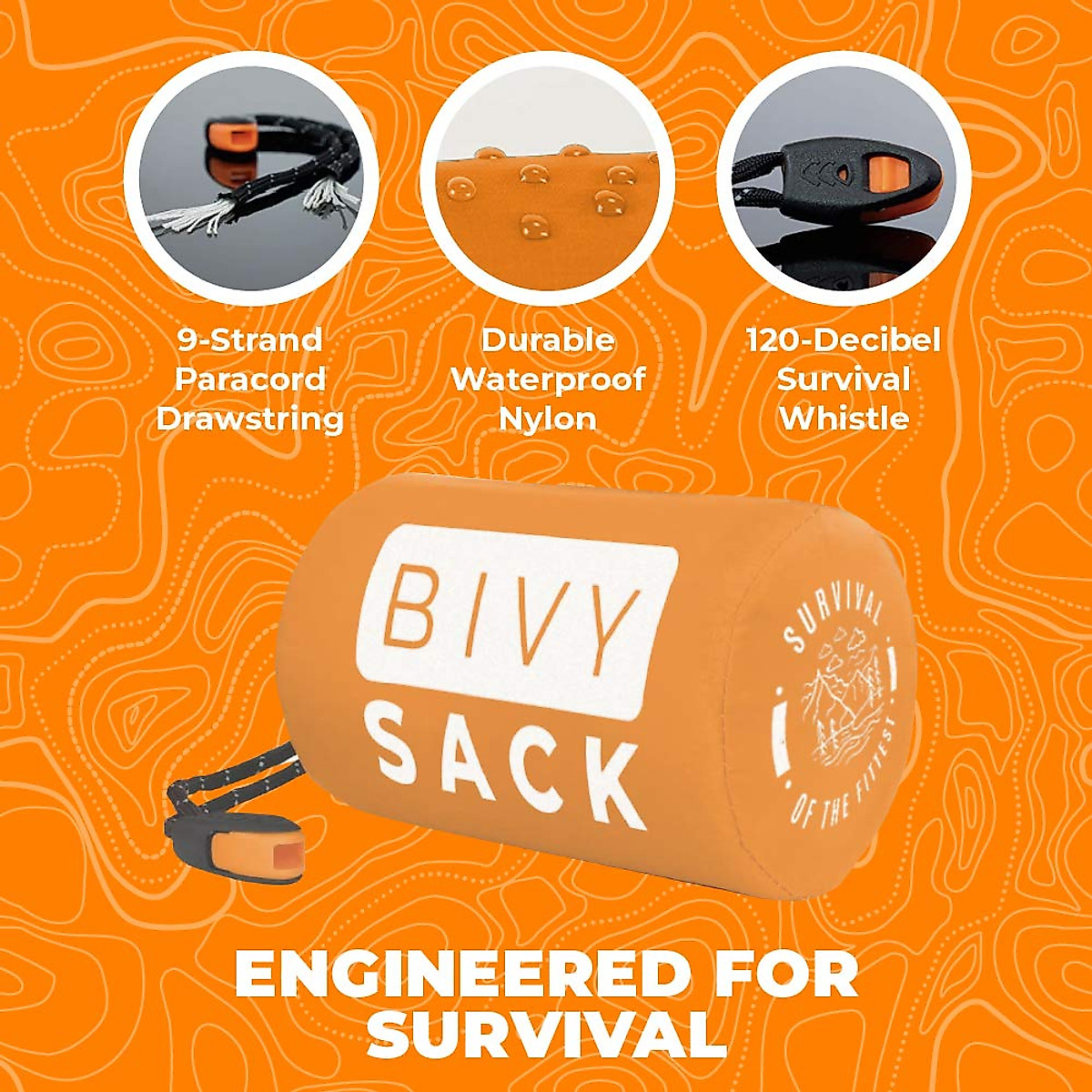 Survival Mylar Bivy Sack Portable Prepper Gear - Emergency Sleeping Bag Survival Bag - Lightweight Survival Sleeping Bags Double as Bivvy Thermal Survival Blanket for Bugout Bag Supplies