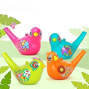 Tovip 1Pcs Coloured Drawing Water Bird Whistle Bathtime Musical Toy for Kids Early Learning Educational Children Gift Toy Musical Instrument