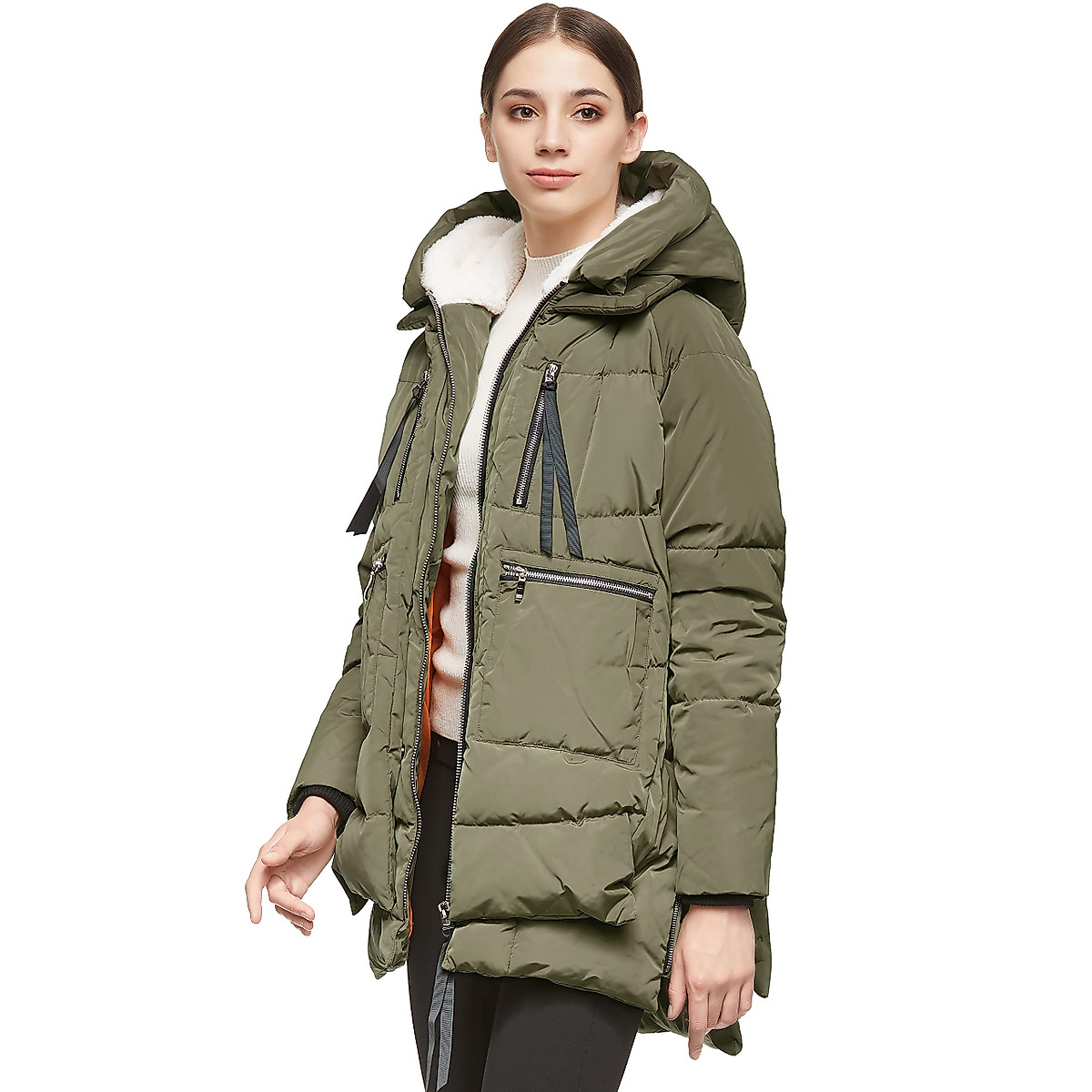 Orolay Women's Thickened Down Jacket Green L