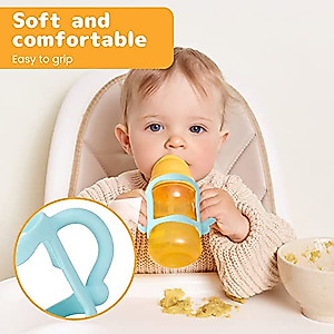 (4-Pack) Baby Bottle Handles Compatible with Dr Browns or Other Narrow Baby Bottles, Soft Silicone Easy Grip Holder