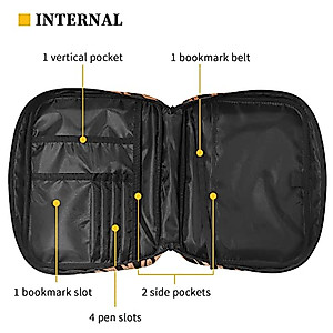 Hinthetall Zebra Print Bible Bag Carrying Case with Bookmark for Bible Studying Protective Bible Bag Polyester Bible Cover with Pockets and Zipper Church Bag Great Gift for Christian 1 Set