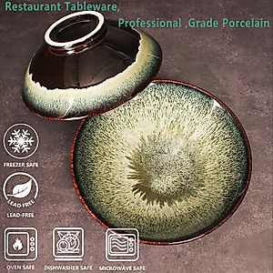 jinsongdafa Ceramic Japanese Ramen Noodle Soup Bowl Set of 2 - For Ramen, Pho,Soup,Salad, pasta, Asian Dishes,Udon noodles,Chinese Large Ramen Bowl - Microwave dishwasher oven safe, Black 8.2 Inch