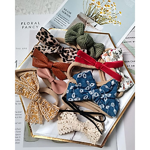 Hjiaruiky Baby Girl Headbands and Bows Nylon Elastic Bow Headbands for Baby Girls Newborn Handmade Hairbands Hair Accessories for Infant Toddler