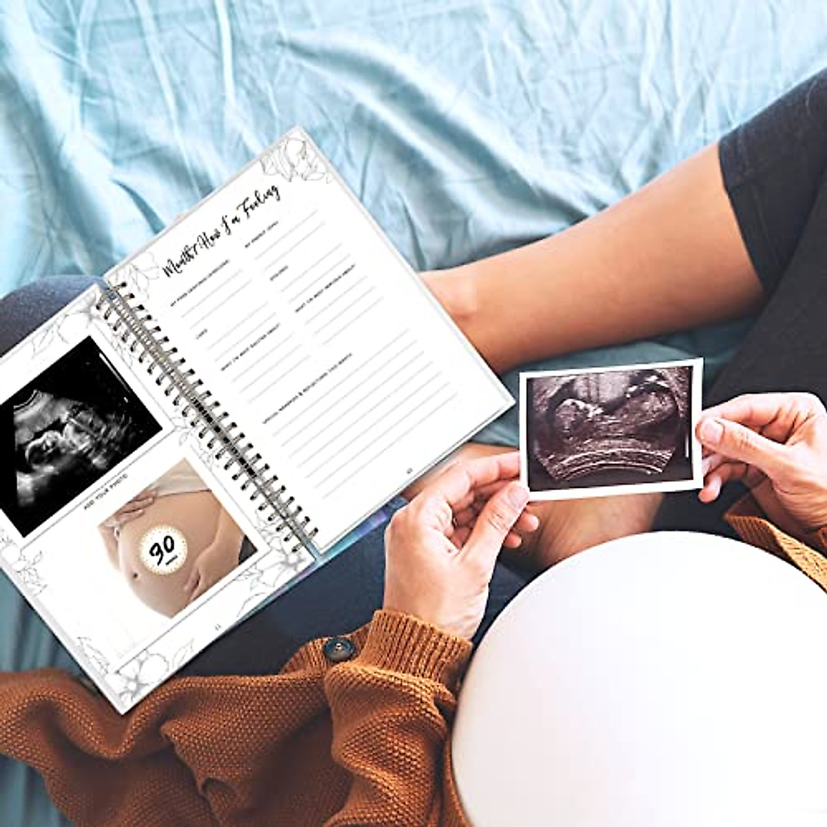 Pregnancy Journal Memory Book with Stickers,Pregnancy Book for Mom to Be Gift,Pregnancy Journals for First Time Moms (A)