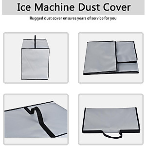 CouldyCasi Ice Machine Cover Heavy Duty Heat Resistant Waterproof, Nylon Fabric Ice Machine Dust Protective Cover Case for GE Profile Opal 2.0 XL with 1 Gallon Tank Countertop Ice Maker (Grey)