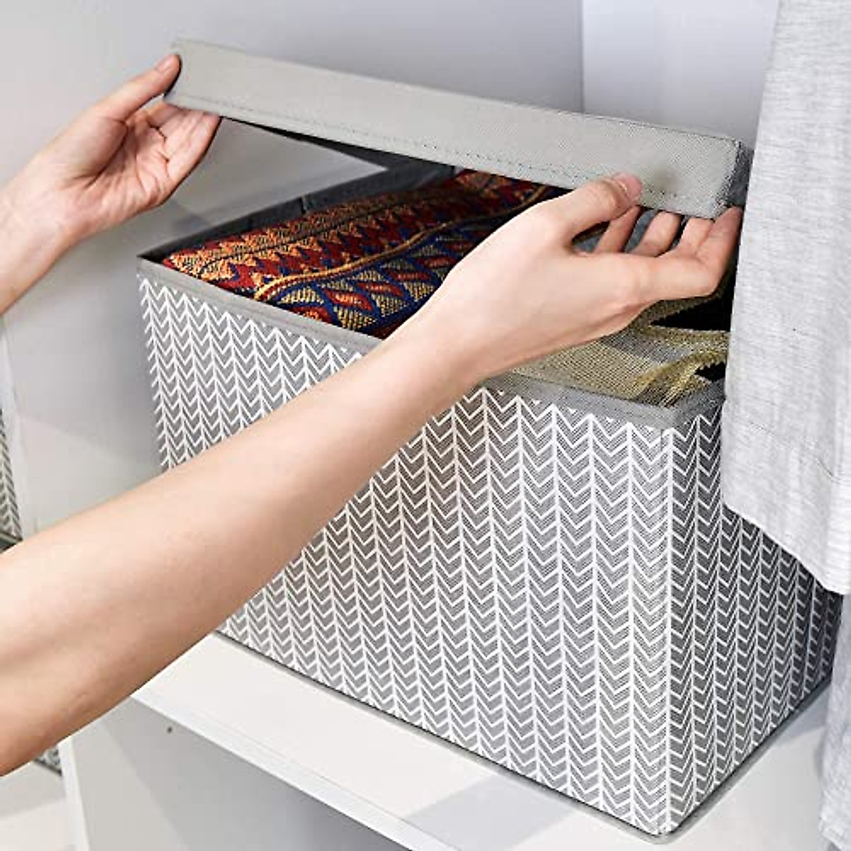 GRANNY SAYS Bundle of 1-Pack Extra Large Rectangle Storage Bins & 3-Pack Large Rectangle Closet Storage Bins with Lids