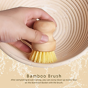 AIxibu Banneton Bread Proofing Basket Set of 2,10-inch Round and 8-inch Oval Sourdough Proofing Baskets - Complete Bread Making Kit for Home Bakers