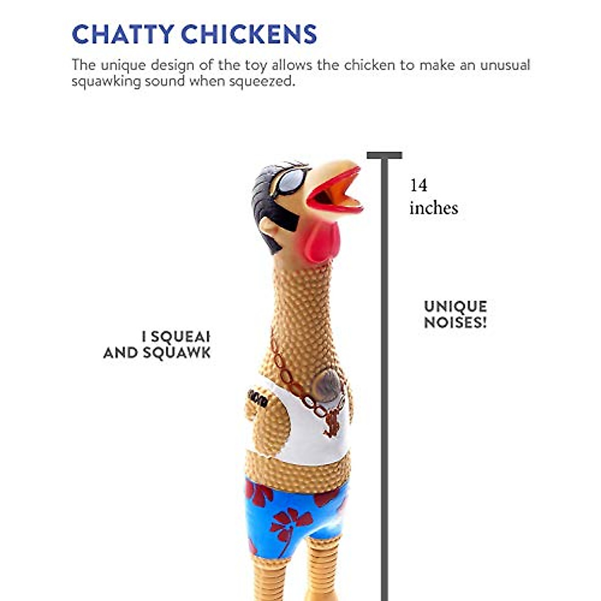 Charming Pet Squawkers Earl Latex Rubber Chicken Interactive Dog Toy, Large